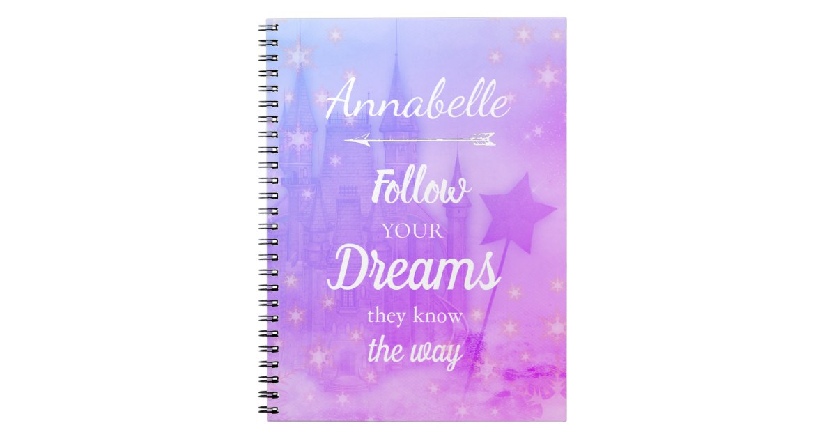 Personalised Fairytale Dreams Castle Girly Notebook | Zazzle
