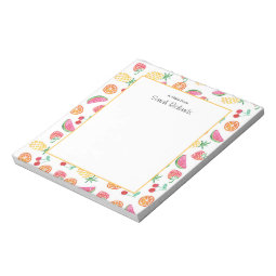 Personalised fruit salad patterned Notepad | Zazzle