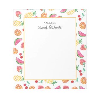 Personalised fruit salad patterned Notepad | Zazzle