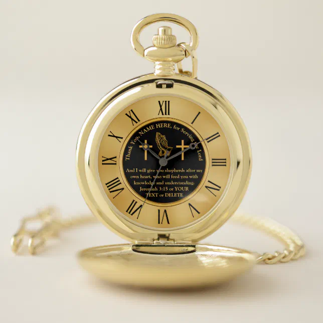 Personalised Gifts for Priests, Pastors, Leaders Pocket Watch | Zazzle