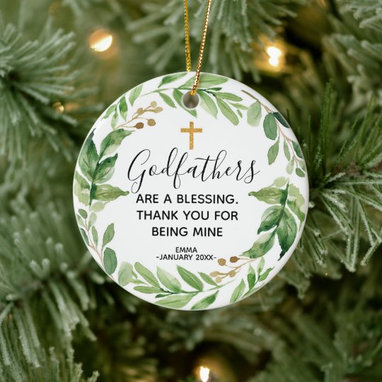 Personalised Godfather Christmas ornament | Zazzle.com