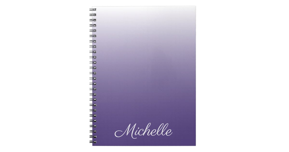 Personalised gradient ombre Ultra Violet Notebook | Zazzle
