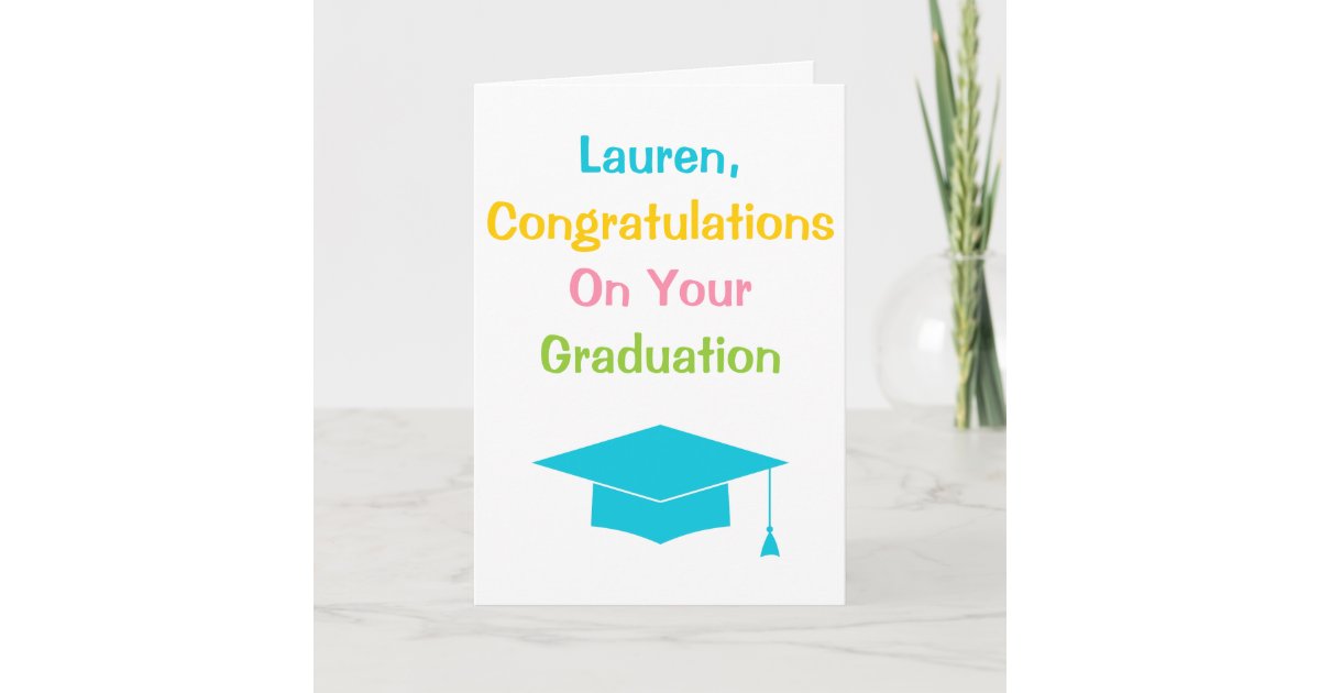 Personalised Graduation Cap Congratulations Card | Zazzle
