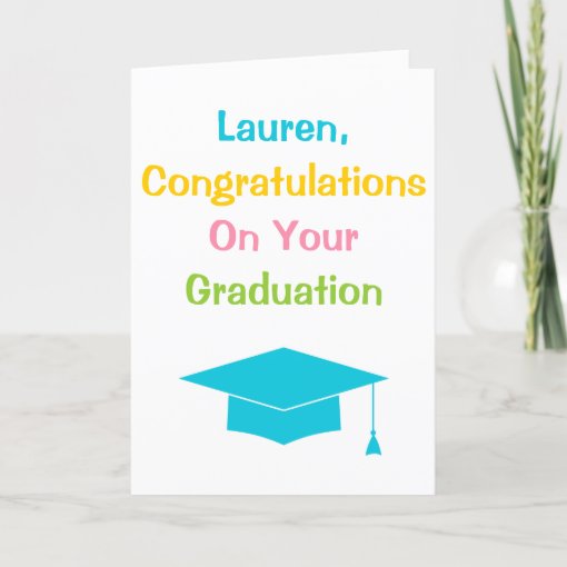 Personalised Graduation Cap Congratulations Card | Zazzle