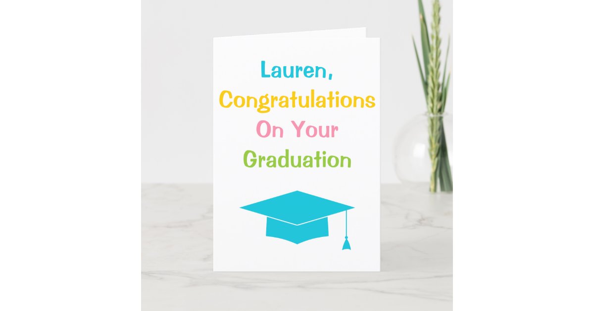 Personalised Graduation Cap Congratulations Card | Zazzle
