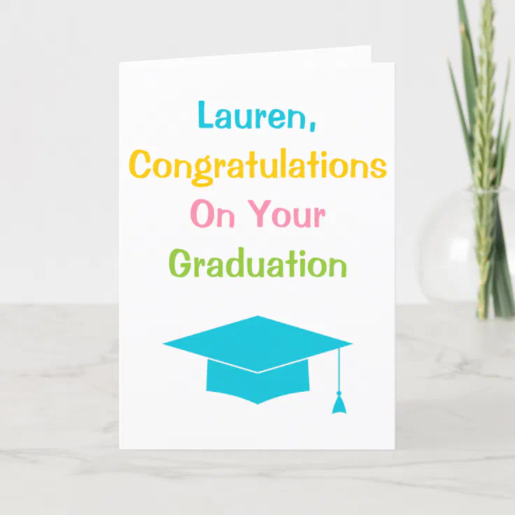 Personalised Graduation Cap Congratulations Card | Zazzle