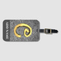Personalised Grey & Gold Monogram Letter C Luggage Tag | Zazzle