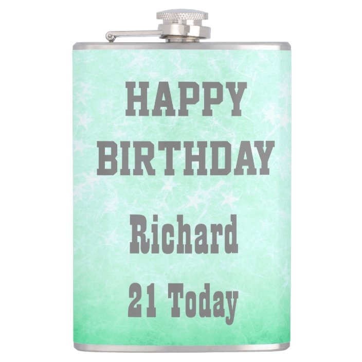 Personalised Happy 21st Birthday design Flask | Zazzle.com