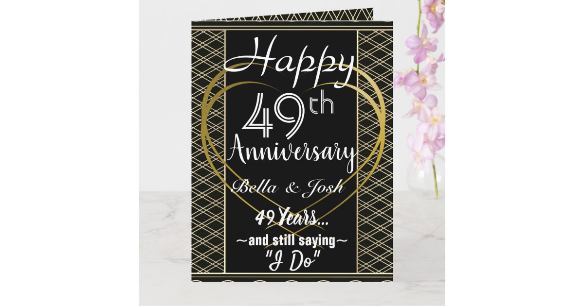 Personalised Happy 49th Wedding Anniversary Card | Zazzle