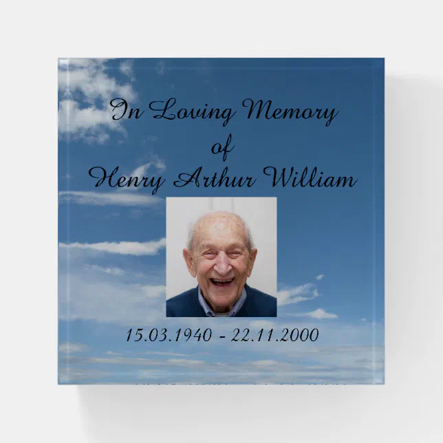 Personalised In Loving Memory Paperweight | Zazzle