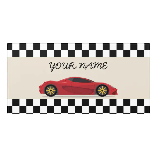 Personalised Kids Door Sign - Racing Car | Zazzle