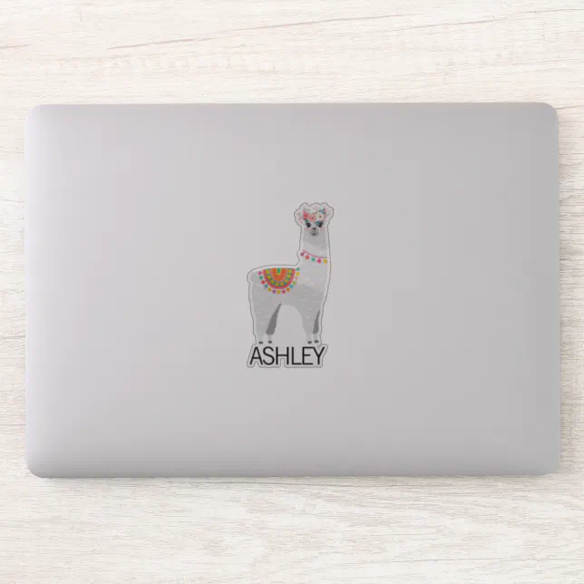 Personalised Llama Name Laptop Sticker | Zazzle