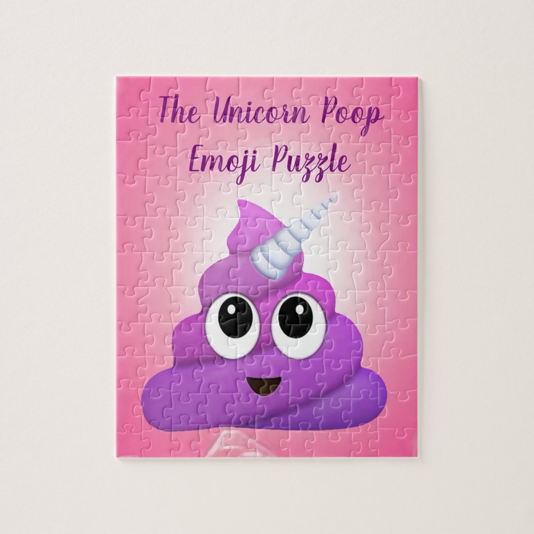 Personalised Magical Unicorn Poop Emoji Jigsaw Puzzle | Zazzle