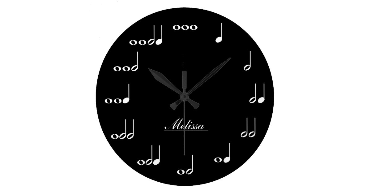 Personalised Music Notes Large Clock | Zazzle.com