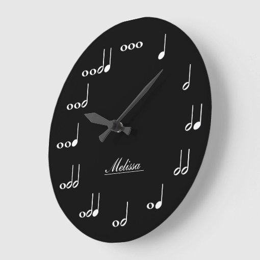 Personalised Music Notes Large Clock | Zazzle