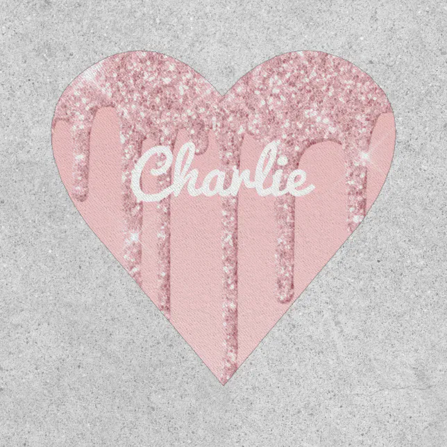 Personalised Name Badge Custom Pink Glitter | Zazzle