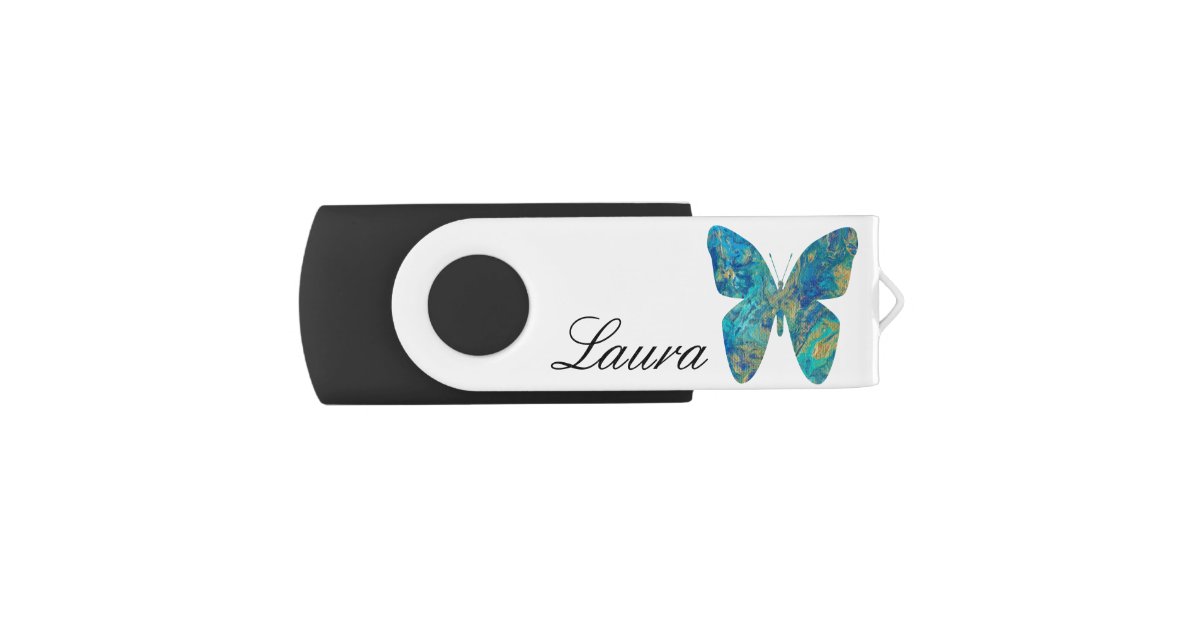 Personalised Name- Butterfly Flash Drive | Zazzle