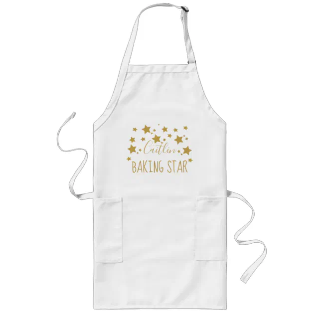 Personalised name Gold Star Baker Apron | Zazzle