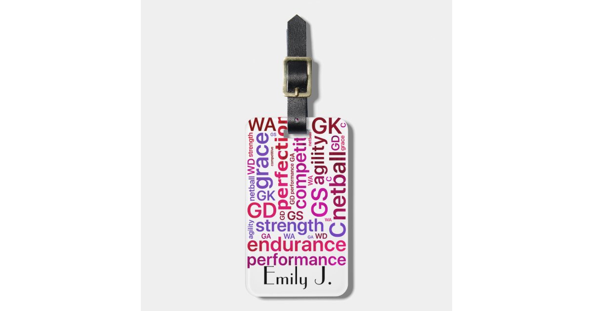 Personalised Name Player Positions Netball Luggage Tag | Zazzle