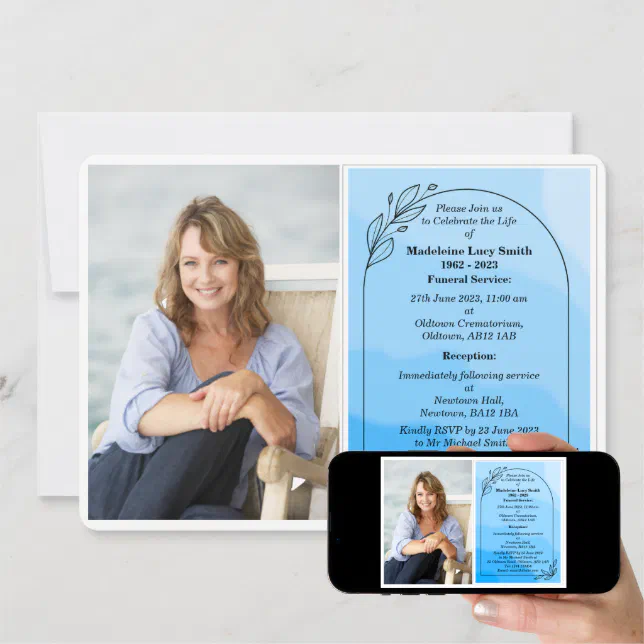 Personalised Photo Funeral Invitation | Zazzle