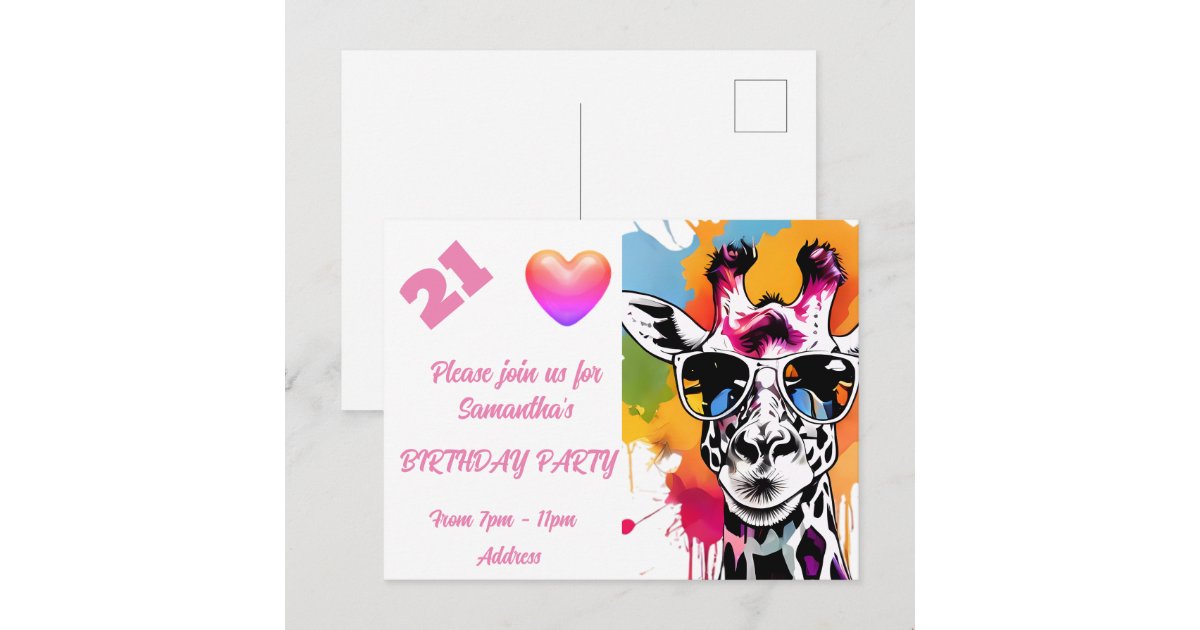 Personalised Photo Postcard Birthday Invitation | Zazzle