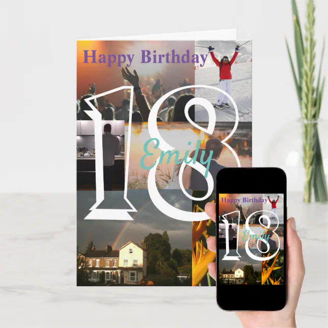 Personalised Photo Upload 18th Birthday Card | Zazzle