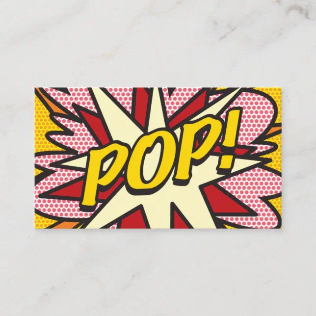 Personalised Pop Art Comic Book POP! Business Card | Zazzle