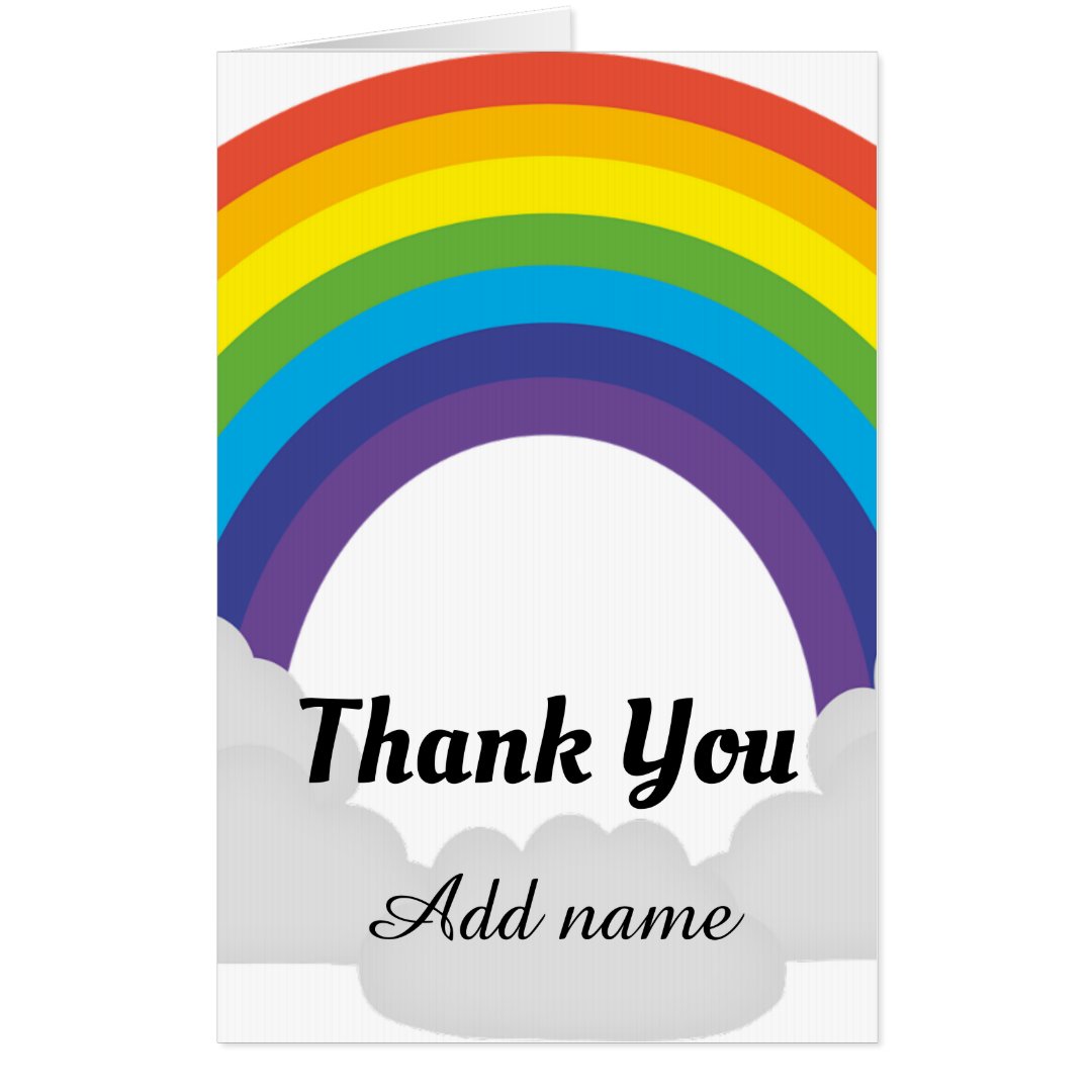Personalised rainbow thank you card | Zazzle