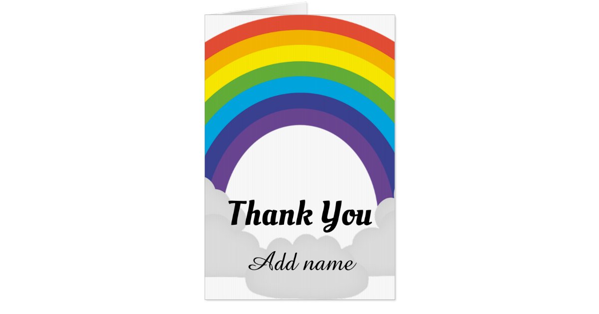 Personalised rainbow thank you card | Zazzle