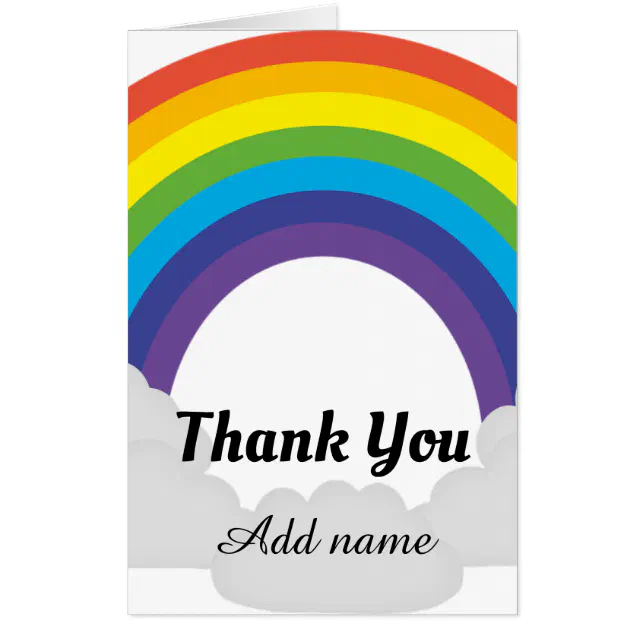 Personalised rainbow thank you card | Zazzle