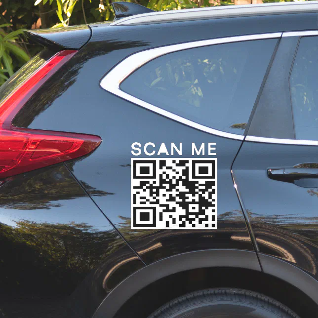 Personalised Scannable QR Code Website Payment Car Sticker | Zazzle