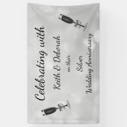 Personalised Silver Wedding Anniversary Banner | Zazzle