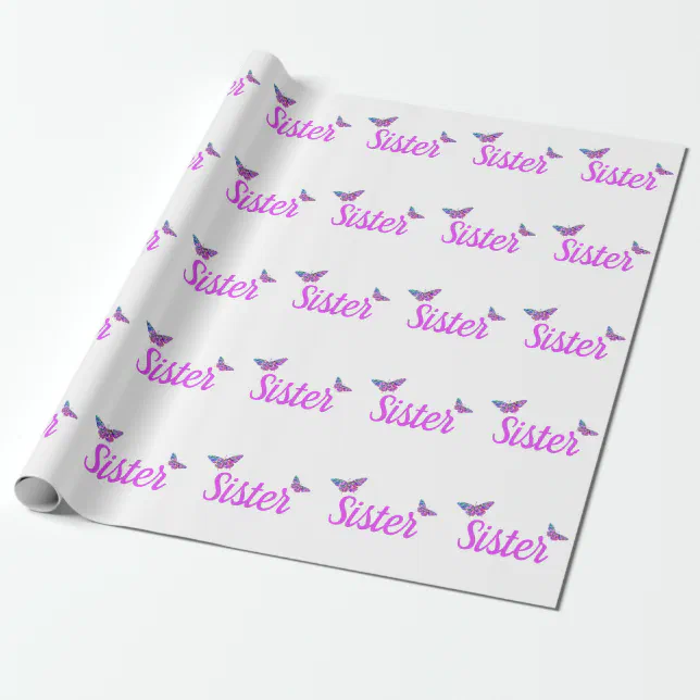 Personalised sister wrapping paper | Zazzle