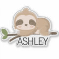 Personalised Sloth Name Laptop Sticker | Zazzle