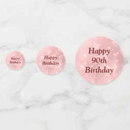 Personalised sparkly Pink Happy 90th birthday Confetti | Zazzle