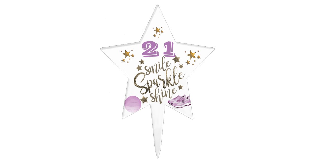 Personalised Star Themed Netball Cake Topper | Zazzle