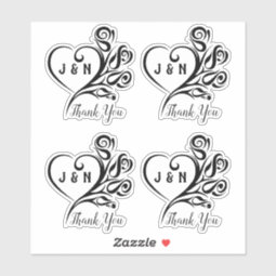Personalised Thank You Clear Vinyl Stickers | Zazzle