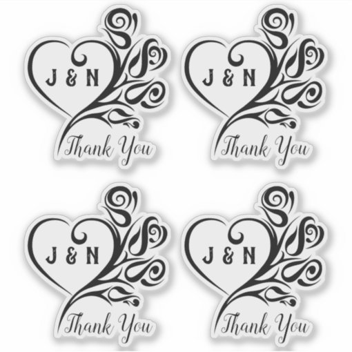 Personalised Thank You Clear Vinyl Stickers | Zazzle