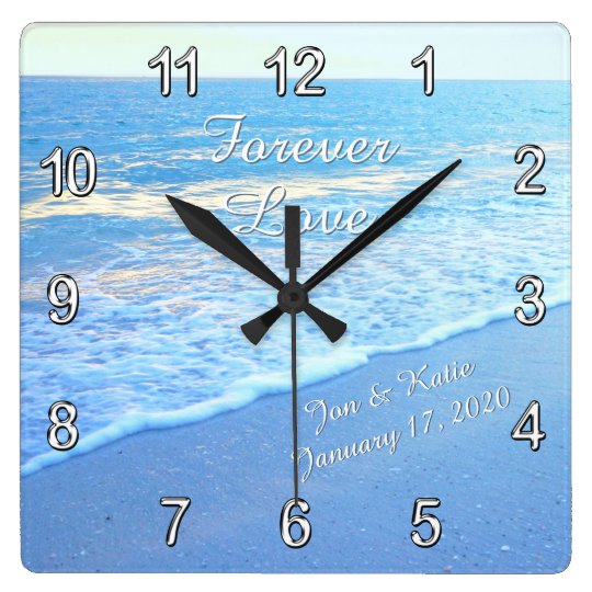 Personalised Wedding Beach Themed Wall Clocks | Zazzle.com