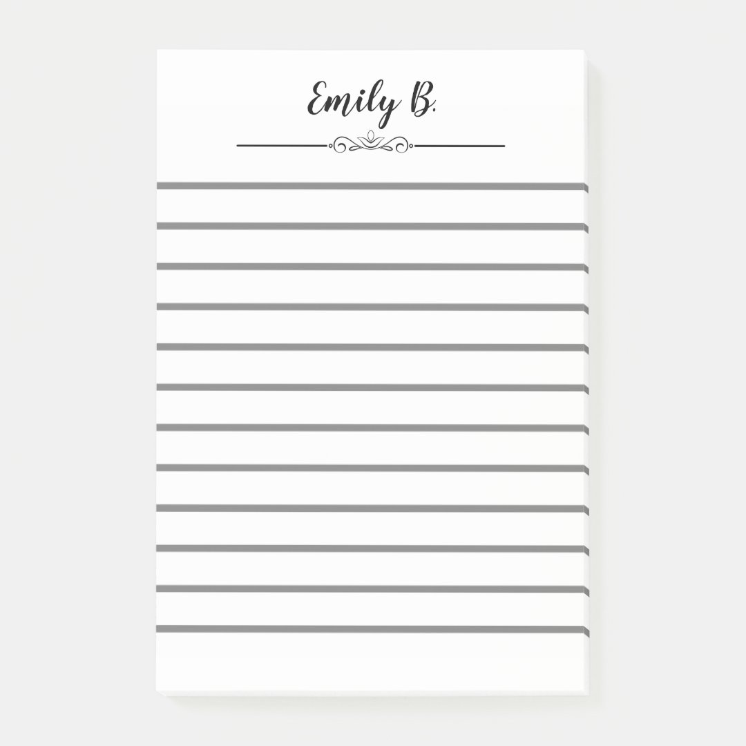 Personalised White Post It Notes With Lines | Zazzle