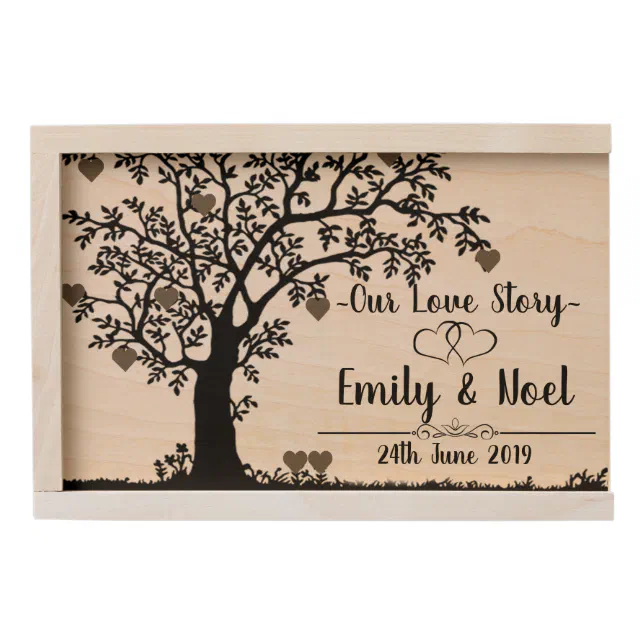 Personalised Wooden Wedding Memory Box | Zazzle