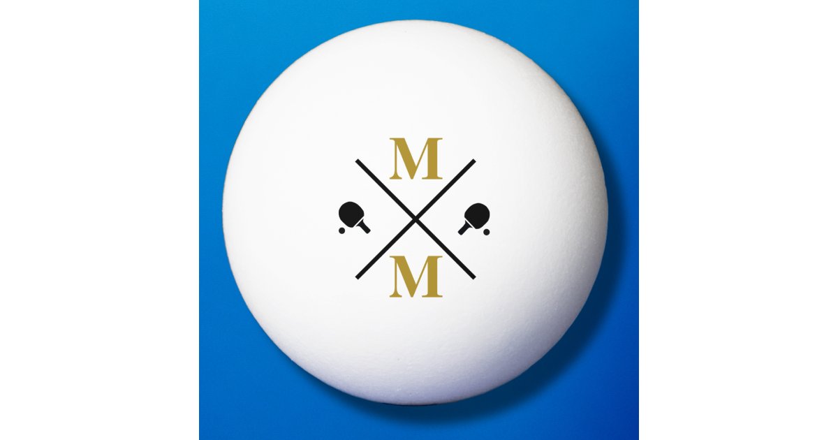 personalisiert Monogramm Gold Ping Pong Ball | Zazzle