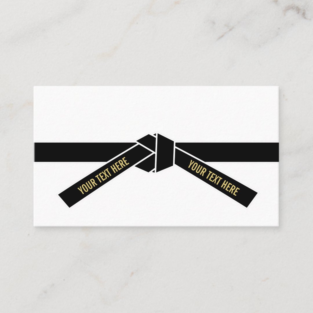 Personalizable Black Belt (Kuro-obi) Business Card | Zazzle