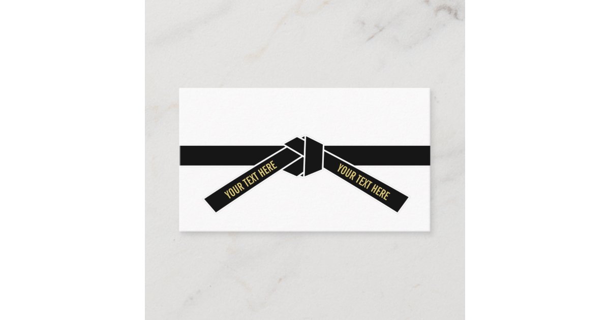 Personalizable Black Belt (Kuro-obi) Business Card | Zazzle