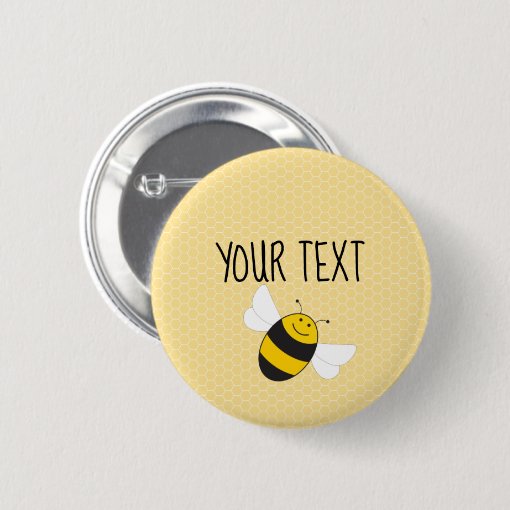 Personalizable button for bumblebee baby shower | Zazzle