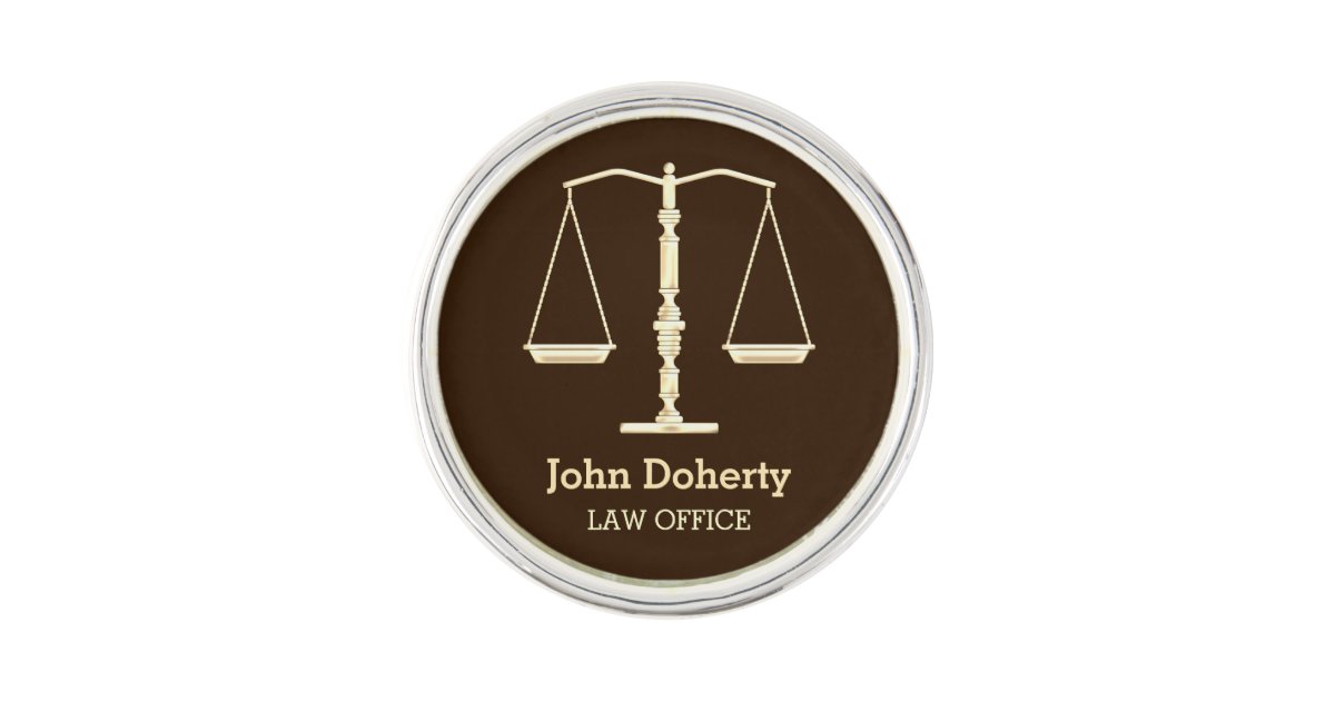 Personalizable | Elegant Gold Scales of Justice Lapel Pin | Zazzle
