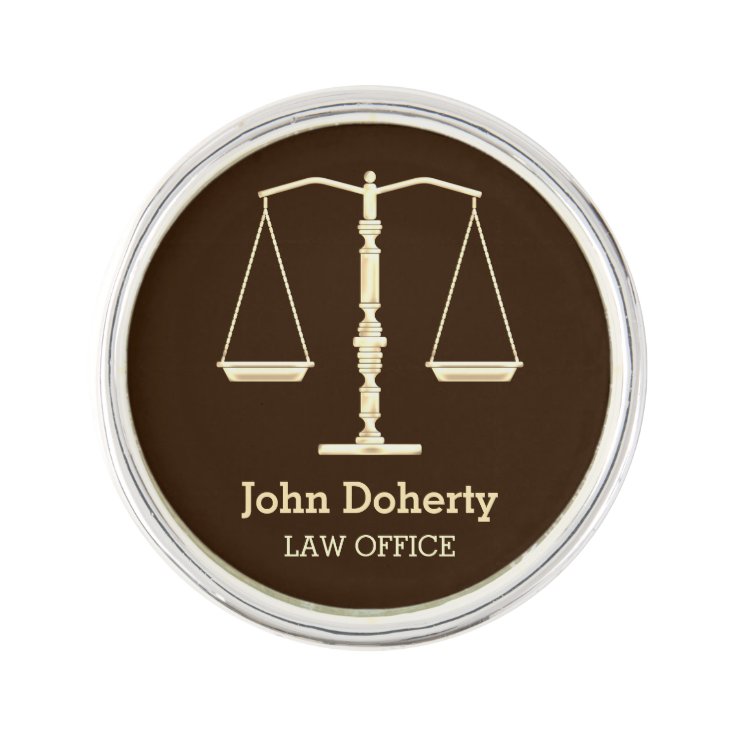 Personalizable | Elegant Gold Scales of Justice Lapel Pin | Zazzle