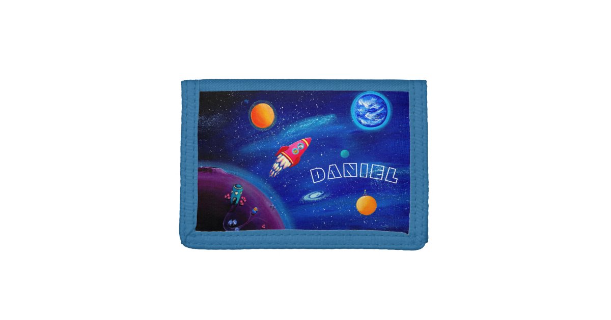 Personalizable Kids Wallet | Outer Space Motif | Zazzle
