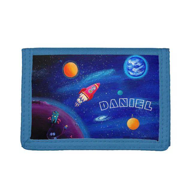 Personalizable Kids Wallet | Outer Space Motif | Zazzle