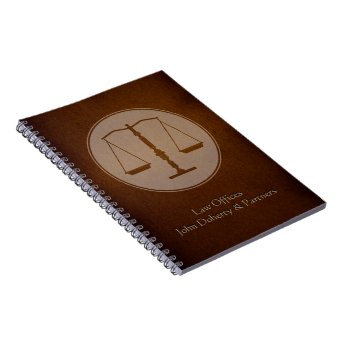 Personalizable Lawyer Notebook - Scales of Justice | Zazzle